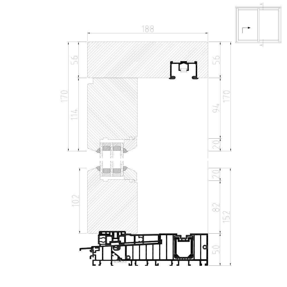 Detailed Drawings for Wood Sliding Doors | windows24.com